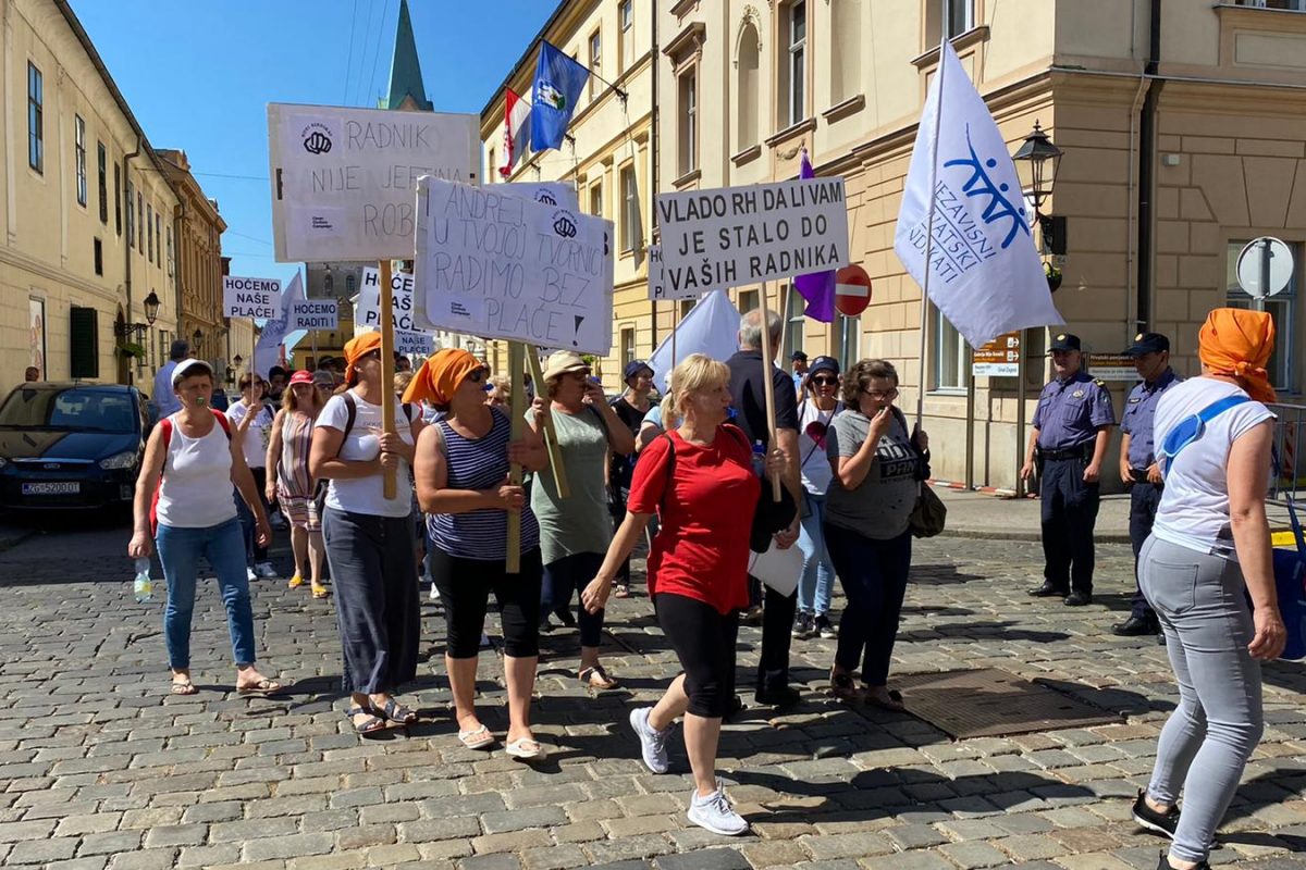 Radnice Orljave prosvjedovale na Markovu trgu, očekuje ih sastanak s Plenkovićem - N1
