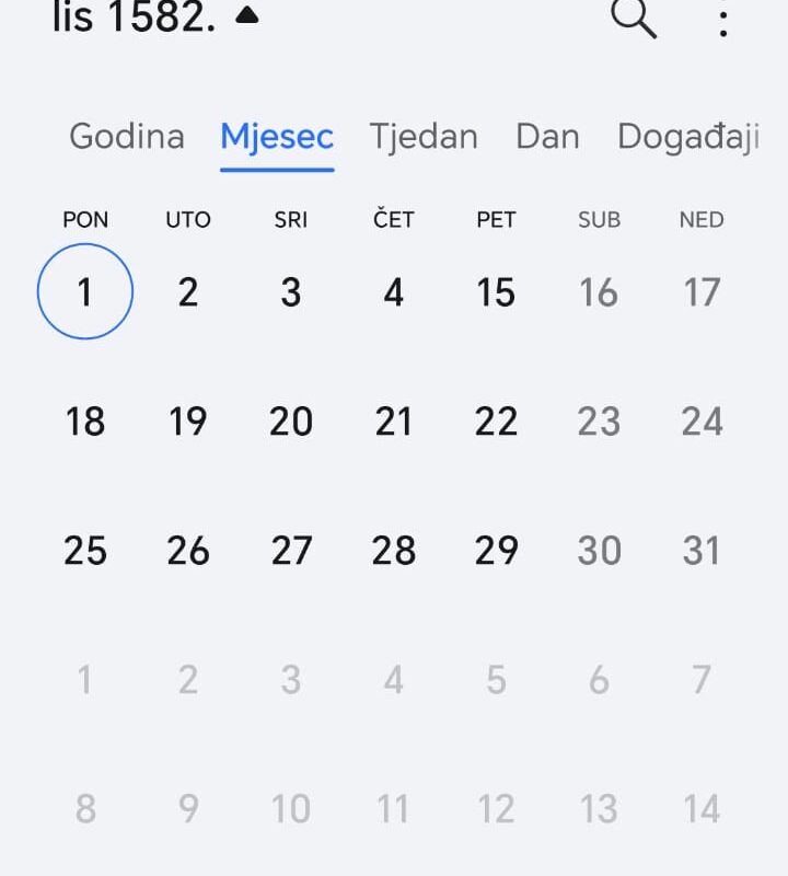 Zašto listopadu fali 10 dana 1582. godine?