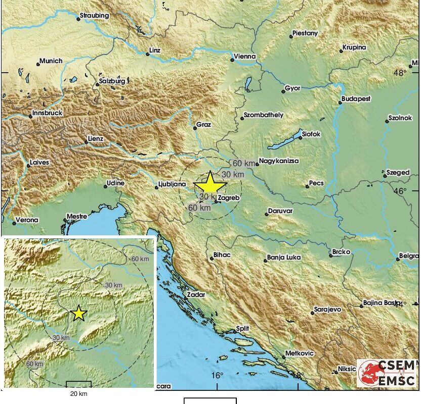 Slab potres u Hrvatskoj