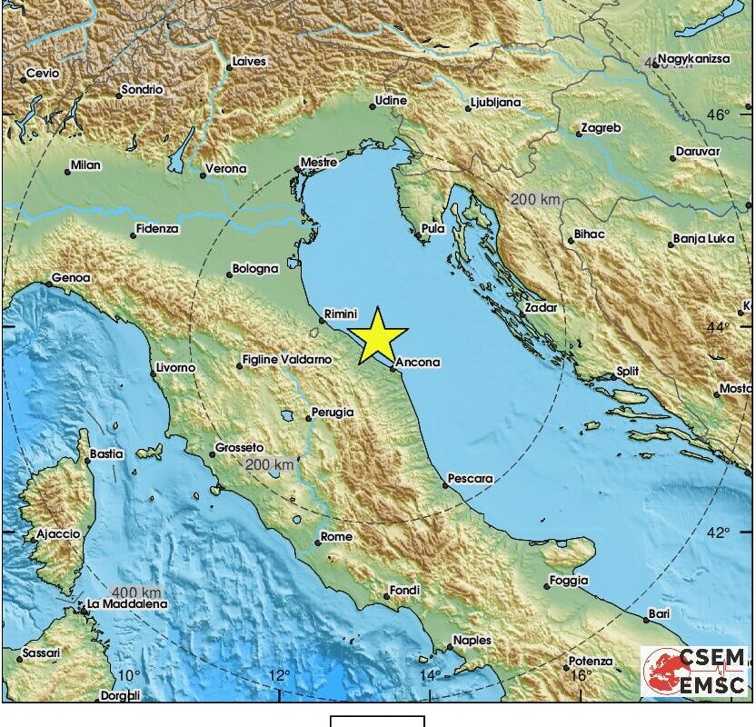 Potres u Jadranskom moru od 3.9 po Richteru